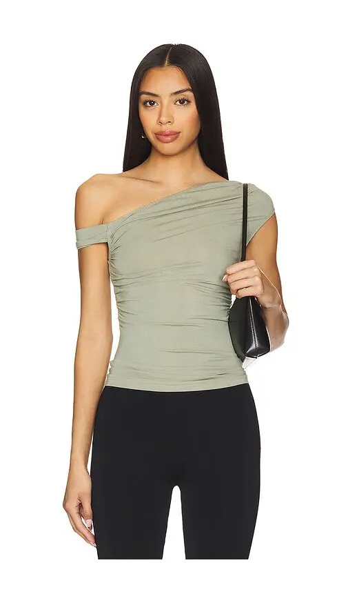 Superdown Moxie One-shoulder Top - Sage
