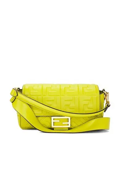 Fendi Embossed Ff Baguette Shoulder Bag