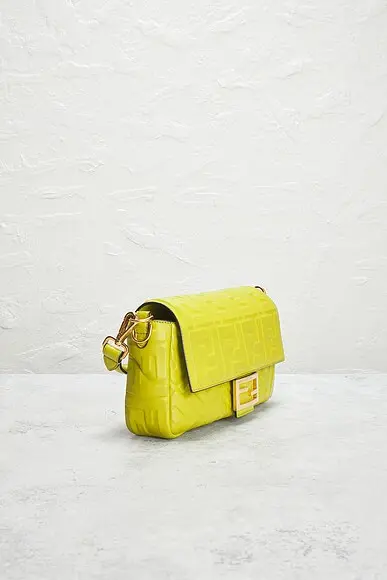 Fendi Embossed Ff Baguette Shoulder Bag