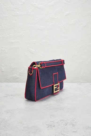 Fendi Denim Baguette Nm Shoulder Bag