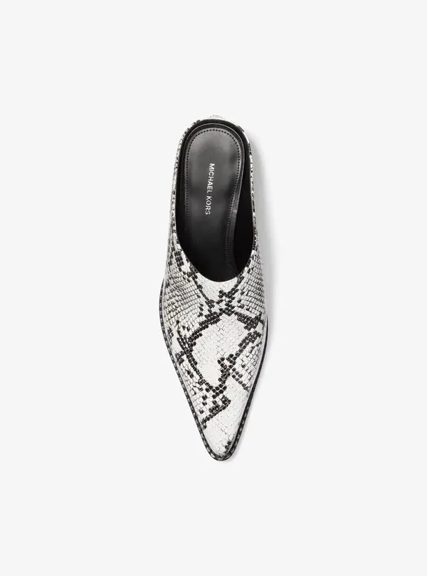Michael Kors Nash Snake Embossed Leather Mule