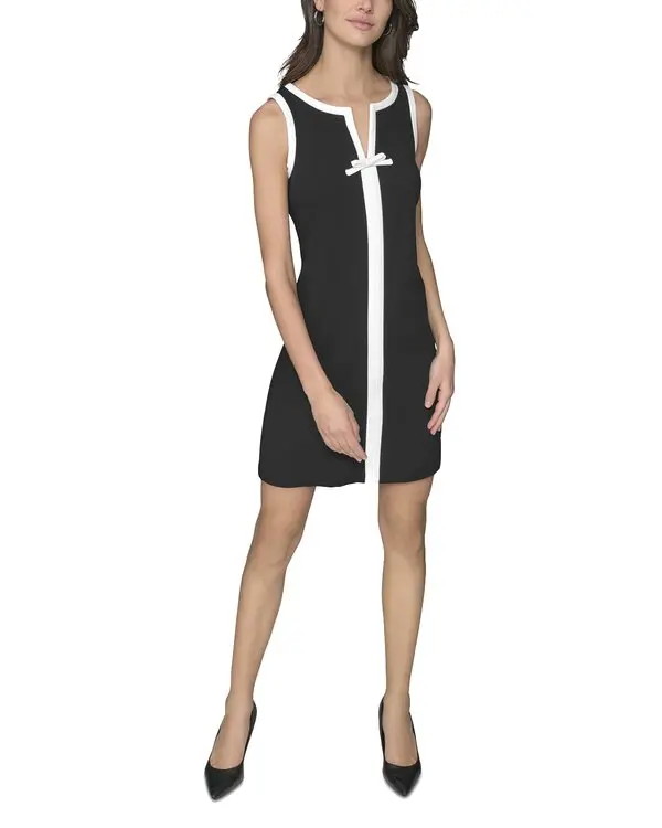 Buy Karl Lagerfeld Paris Split V-neck Dress - Black/soft White At 75% Off |  Editorialist