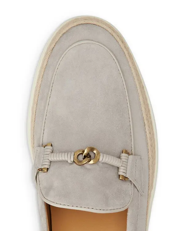 TOD'S Suede Loafer Flats - Light Gray