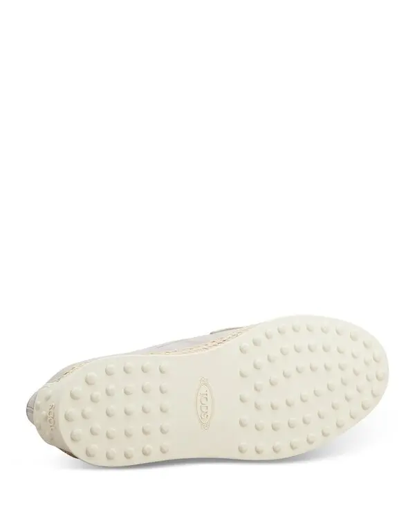 TOD'S Suede Loafer Flats - Light Gray