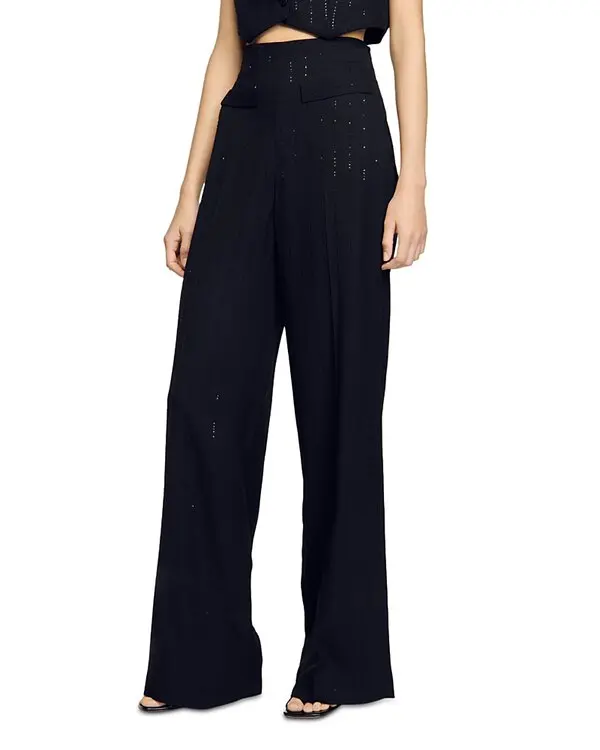Sandro Sequin Suit Pants - Black