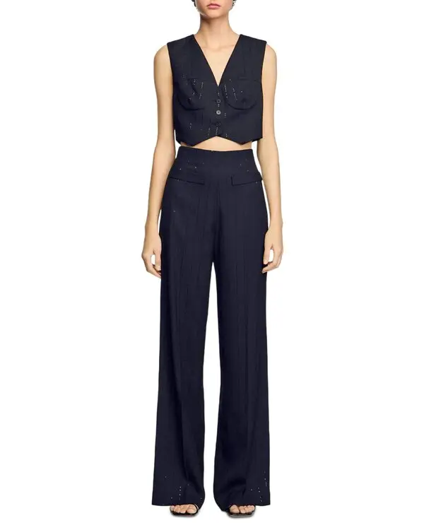 Sandro Sequin Suit Pants - Black