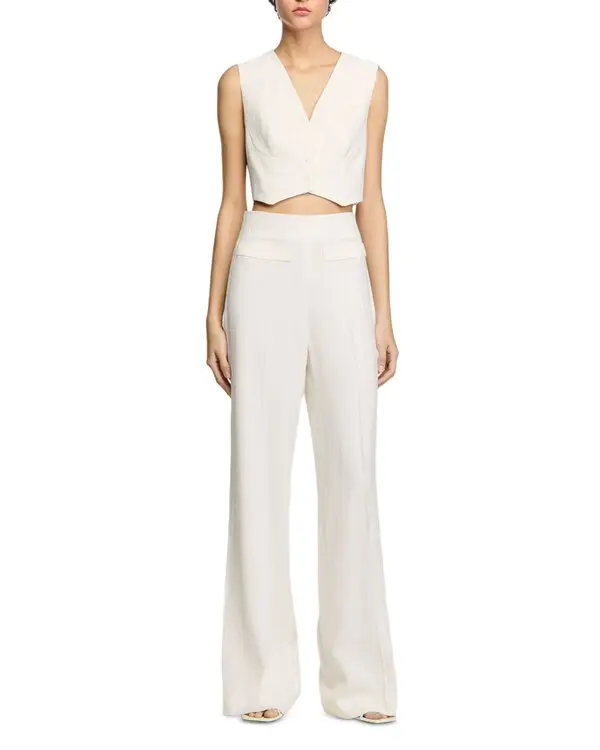 Sandro Sequin Suit Pants - Ecru