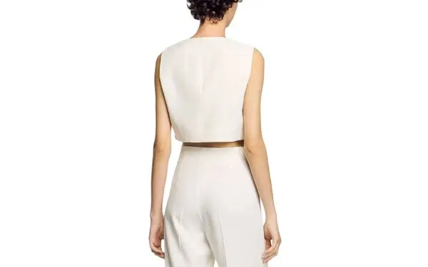 Sandro Cropped Jacket - Ecru