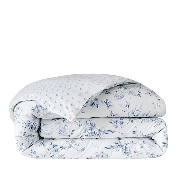 ANNE DE SOLENE Malacca Duvet Cover, Full Queen - Blue On White