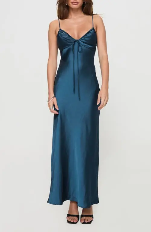 Princess Polly Maguire Satin Maxi Dress - Navy | Editorialist