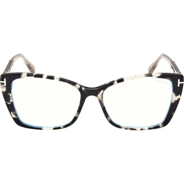 TOM FORD 55mm Butterfly Optical Glasses - Vintage Black Havana Rose Gold