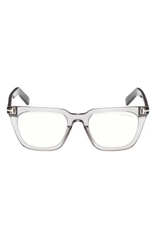 TOM FORD 50mm Square Eyeglasses - Grey Black Eco / T Logo