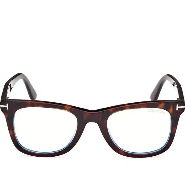 TOM FORD 50mm Square Frame Optical Glasses - Havana Eco / T Logo