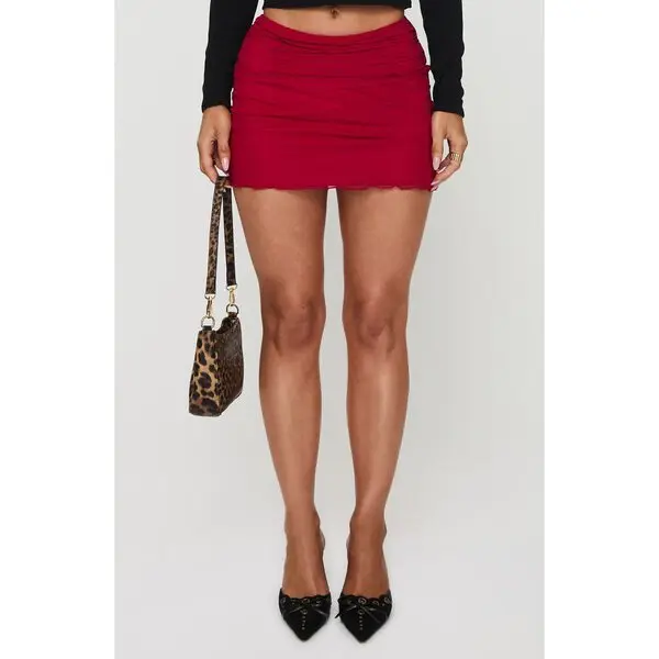 Princess Polly Meith Ruched Mesh Miniskirt