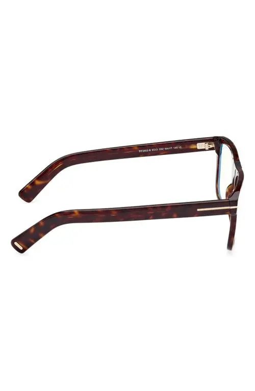 TOM FORD 54mm Square Eyeglasses - Havana Eco /t Logo