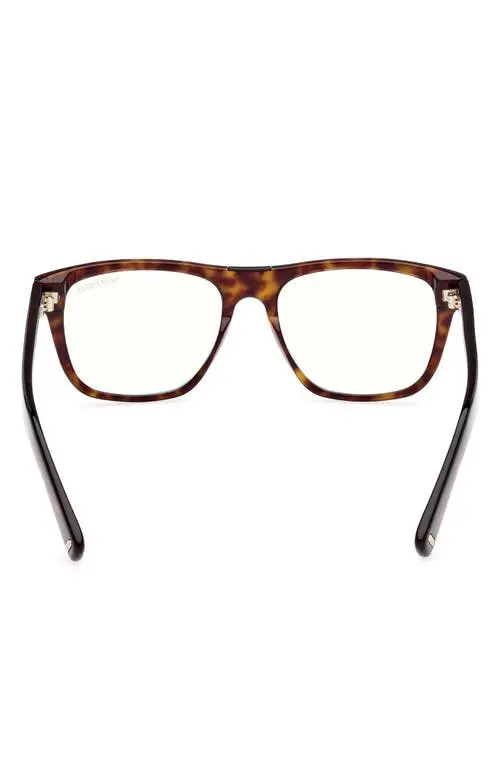 TOM FORD 54mm Square Eyeglasses - Havana Eco /t Logo