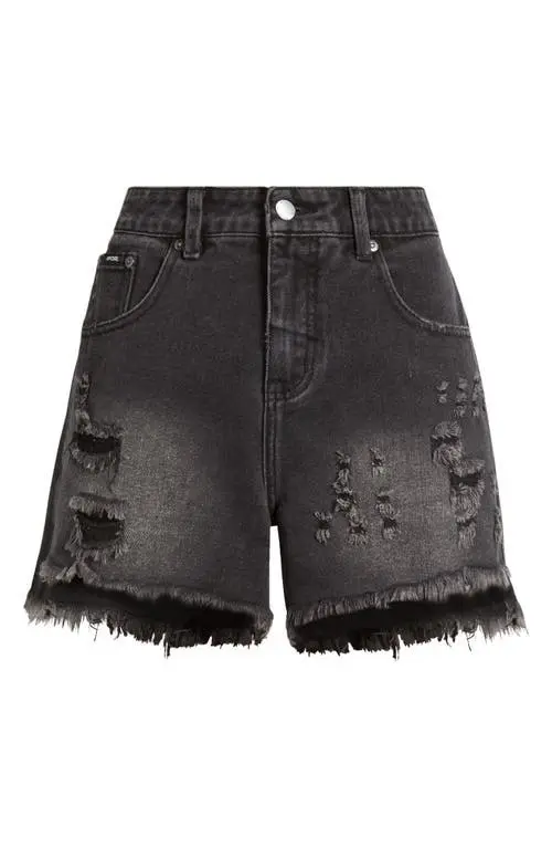 Rip Curl Ripped Denim Shorts - Black
