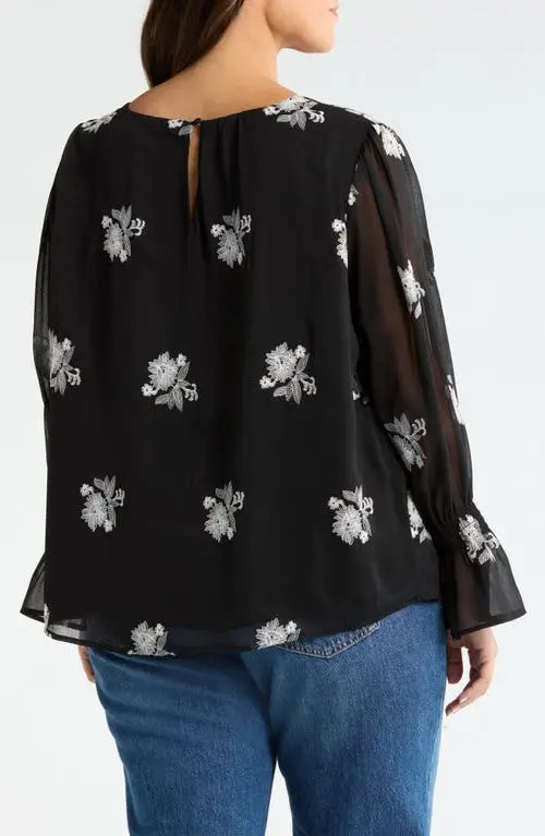 CECE DUPRAZ Smocked Cuff Top - Rich Black