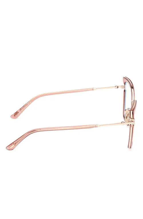 TOM FORD 54mm Butterfly Eyeglasses - Rose Gold / T Logo