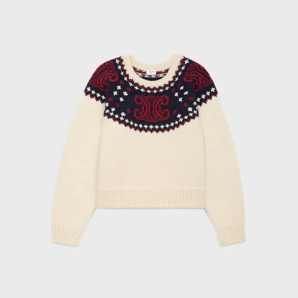 Celine Crewneck Sweater In Fair Isle Wool
