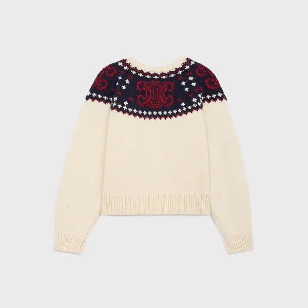 Celine Crewneck Sweater In Fair Isle Wool