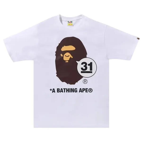 A BATHING APE 31st Anniv. Ape Head Tee - White