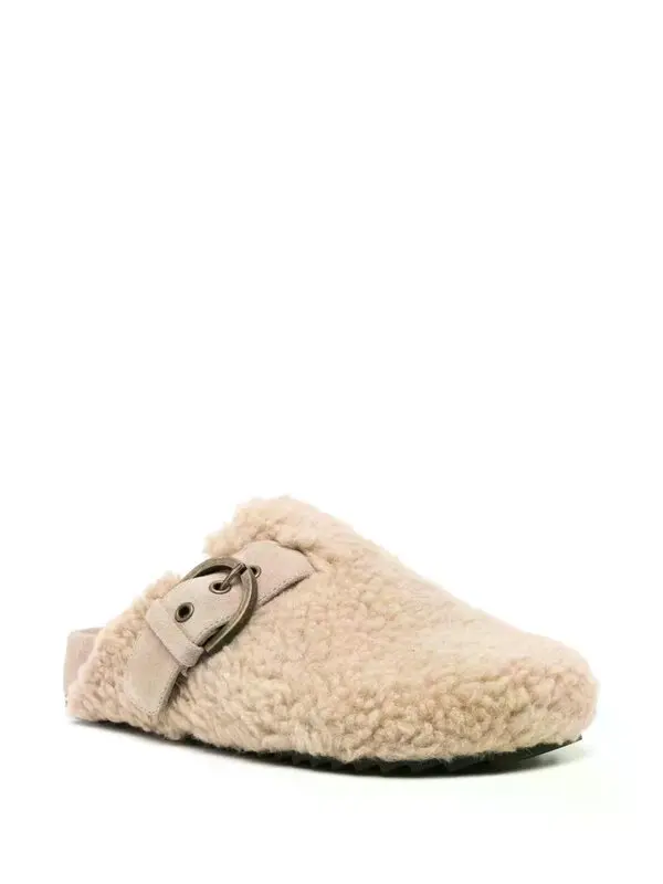 JAMES PERSE Faux-shearling Slippers - Neutrals