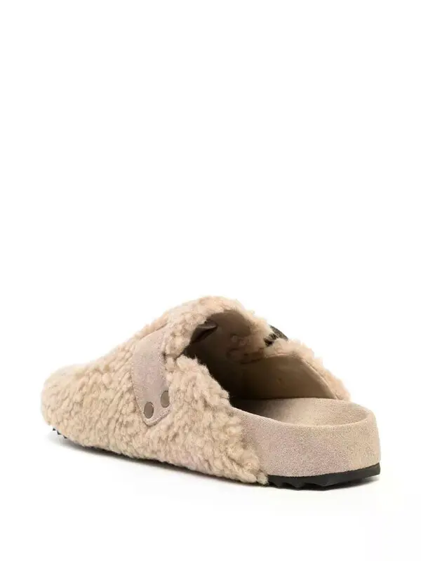 JAMES PERSE Faux-shearling Slippers - Neutrals