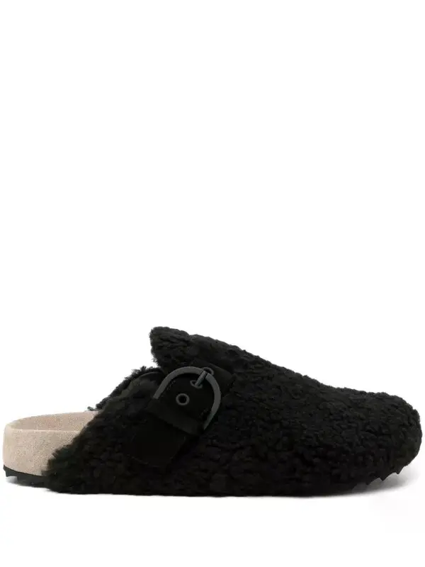 JAMES PERSE Faux-shearling Slippers - Black