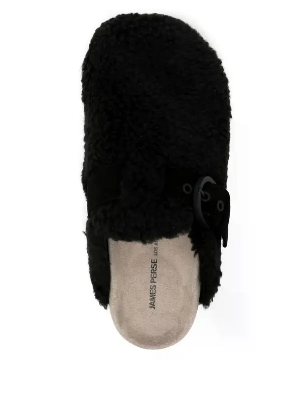 JAMES PERSE Faux-shearling Slippers - Black