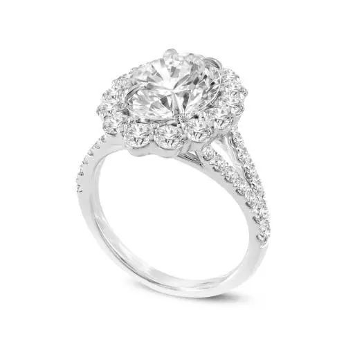 LUVMYJEWELRY Sabina 4.7 Ct. Oval Lab Grown Diamond Halo Engagement Ring - 14k White Gold