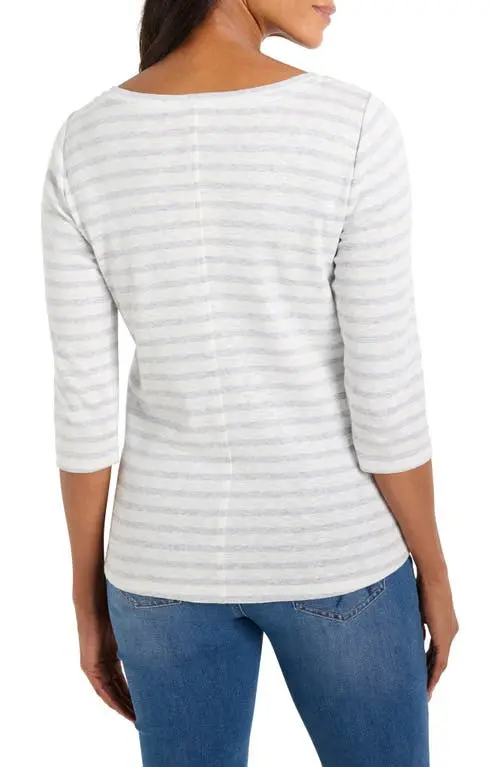 NIC+ZOE Stripe Boat Neck T-shirt