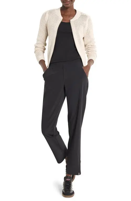 NIC+ZOE Open Stitch Zip-up Cardigan