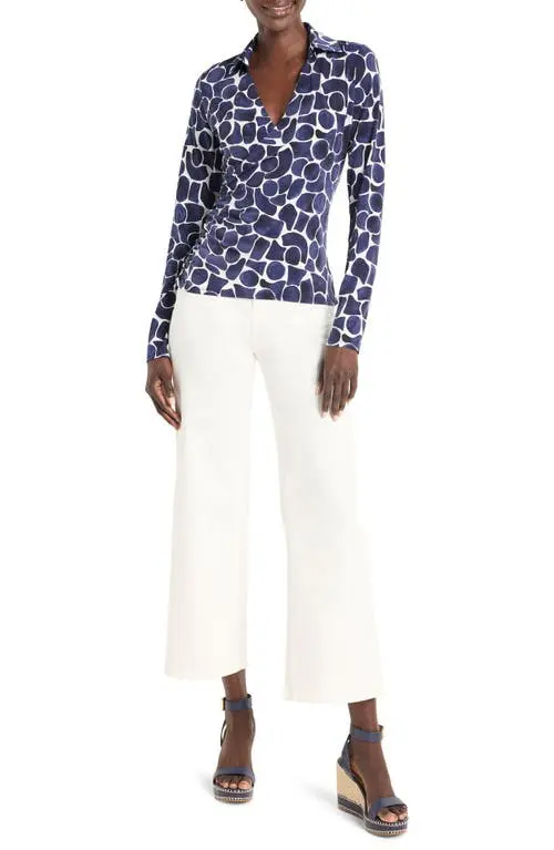 NIC+ZOE Geo Pebble Faux Wrap Top