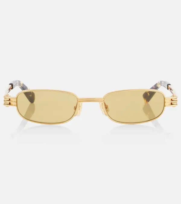 Bottega Veneta Rectangular Sunglasses - Gold