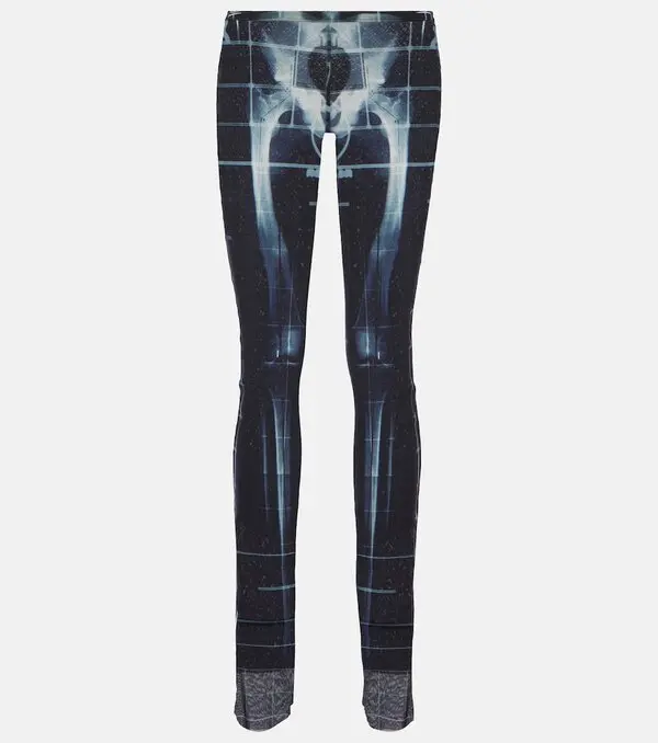 JEAN PAUL GAULTIER Squeletor Semi-sheer Mesh Straight Pants - Blue