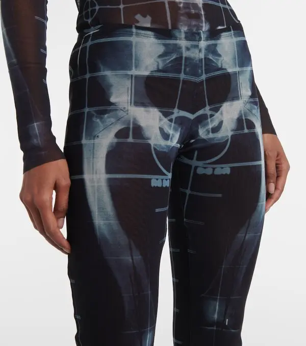 JEAN PAUL GAULTIER Squeletor Semi-sheer Mesh Straight Pants - Blue