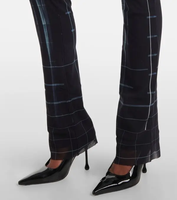 JEAN PAUL GAULTIER Squeletor Semi-sheer Mesh Straight Pants - Blue