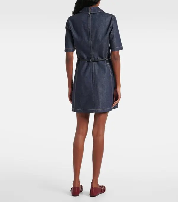 Gucci Horsebit Belted Denim Minidress