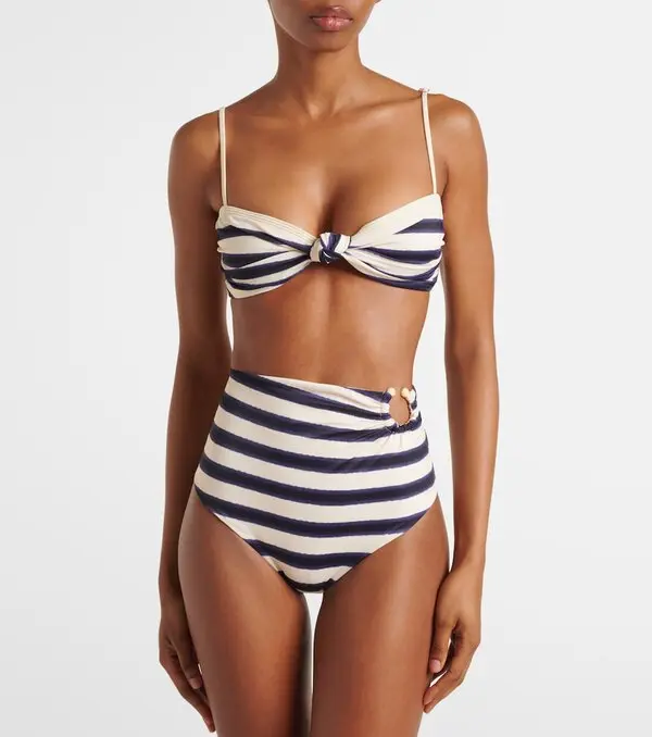 Johanna Ortiz Striped Bikini Top - Blue