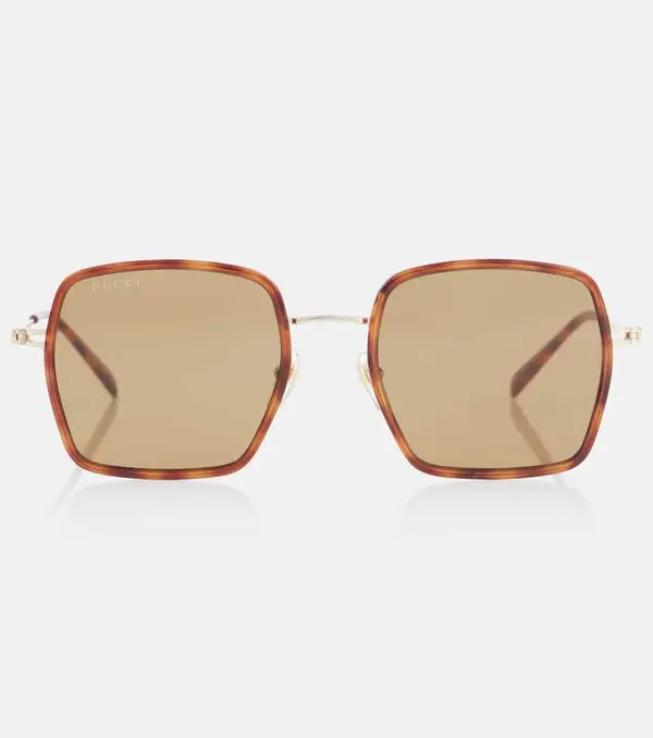 Gucci Logo Square Sunglasses - Brown