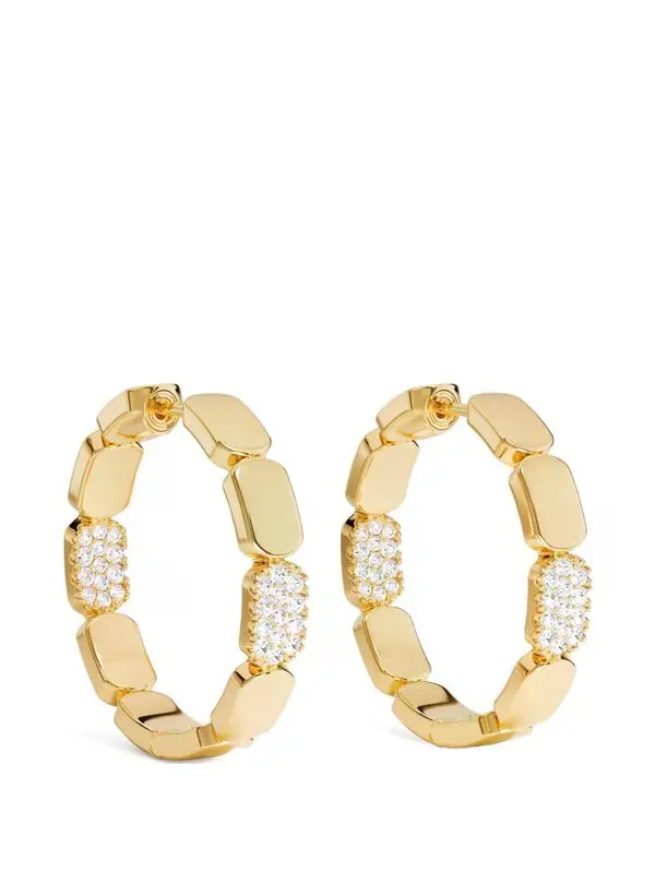 APM MONACO Tone Hoop Earrings With Crystal Embellishments