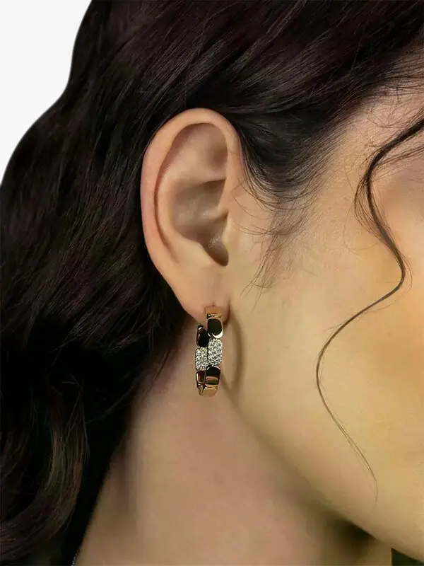 APM MONACO Tone Hoop Earrings With Crystal Embellishments