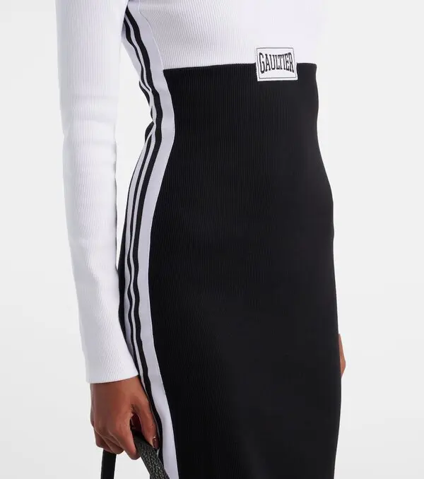 JEAN PAUL GAULTIER Logo Cotton-blend Jersey Maxi Dress