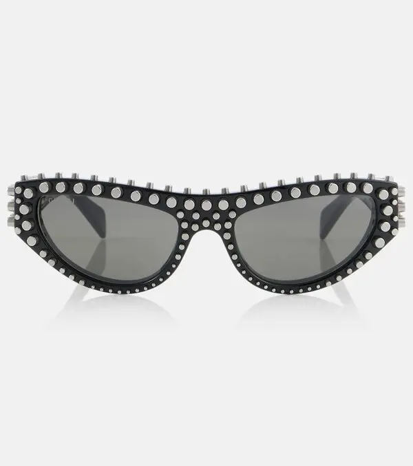 Gucci Studded Cat-eye Sunglasses - Black