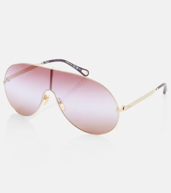 Chloé Aly Shield Sunglasses - Red