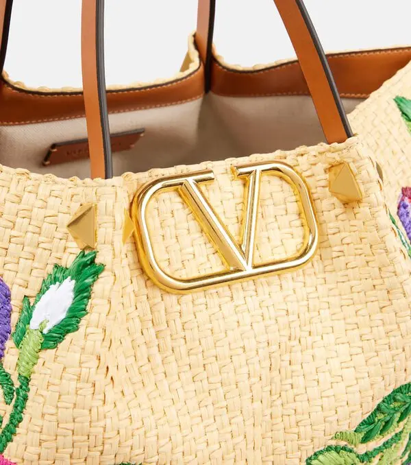 Valentino Garavani Vlogo Medium Tote Bag In Neutrals | Editorialist