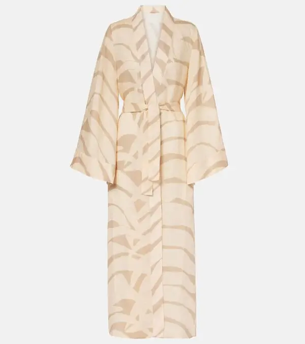 Johanna Ortiz Printed Linen Beach Cover-up - Beige