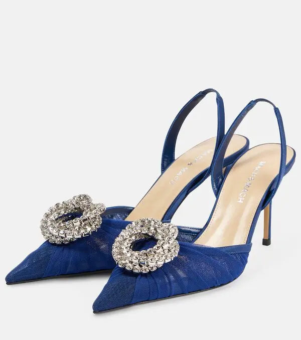 Mach & Mach Galaxy 85 Tulle Slingback Pumps