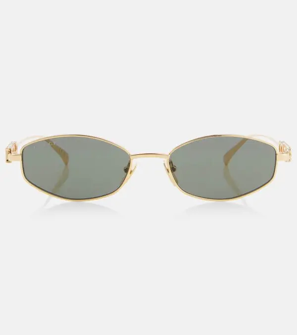 Gucci Logo Embellished Oval Sunglasses